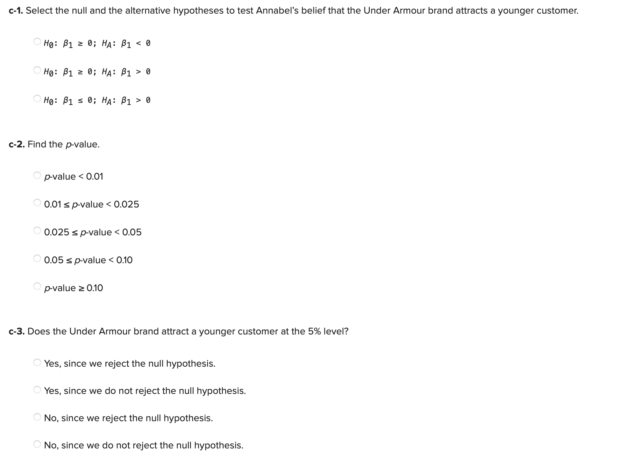 Solved Annabel, a retail analyst, has been following Under | Chegg.com