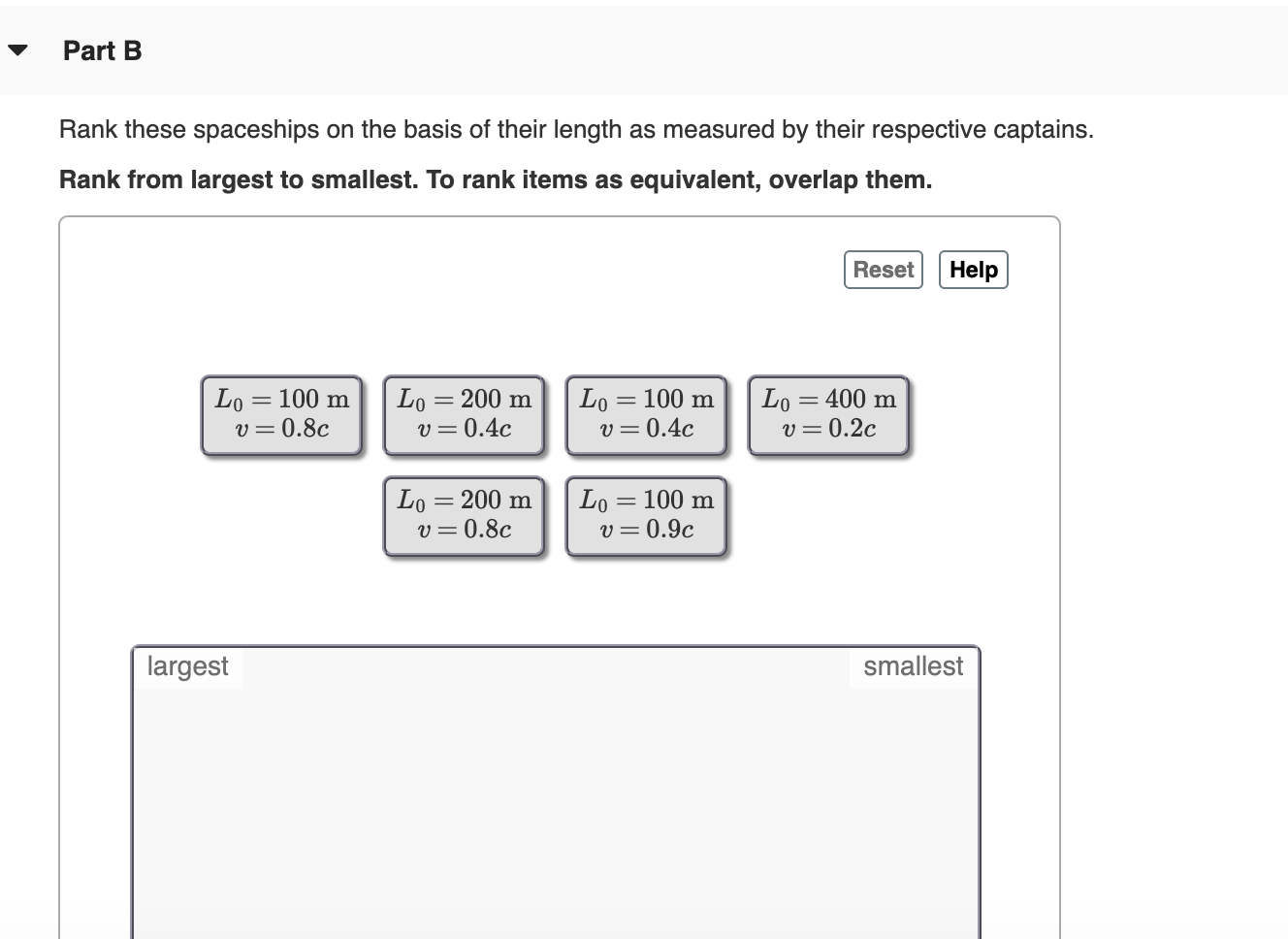 Solved Rest Length and Length Contraction Ranking Task ③ 3 | Chegg.com