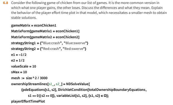 Solved 6.8 Consider the following game of chicken from our | Chegg.com
