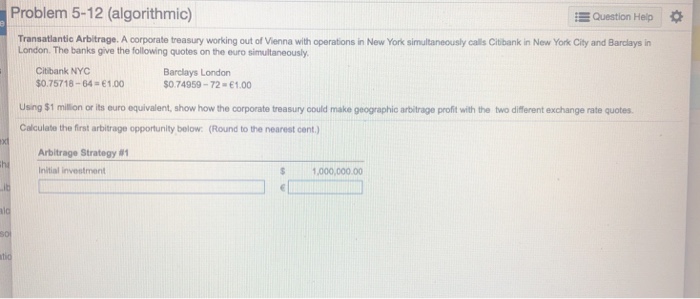 Solved Problem 5-12 (algorithmic) Question Help | Chegg.com