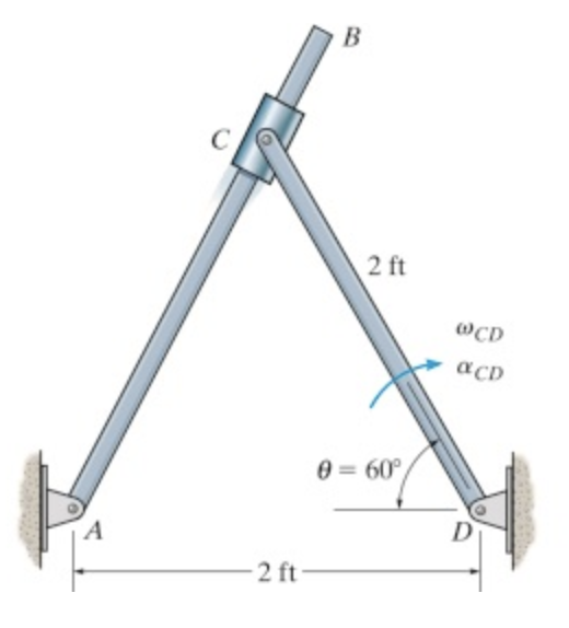 Solved At the instant θ = 60∘, link CD has an angular | Chegg.com