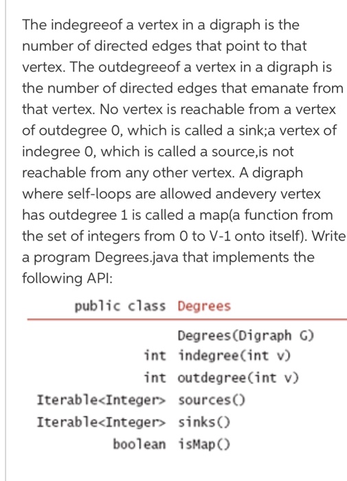 Solved The indegreeof a vertex in a digraph is the number of | Chegg.com