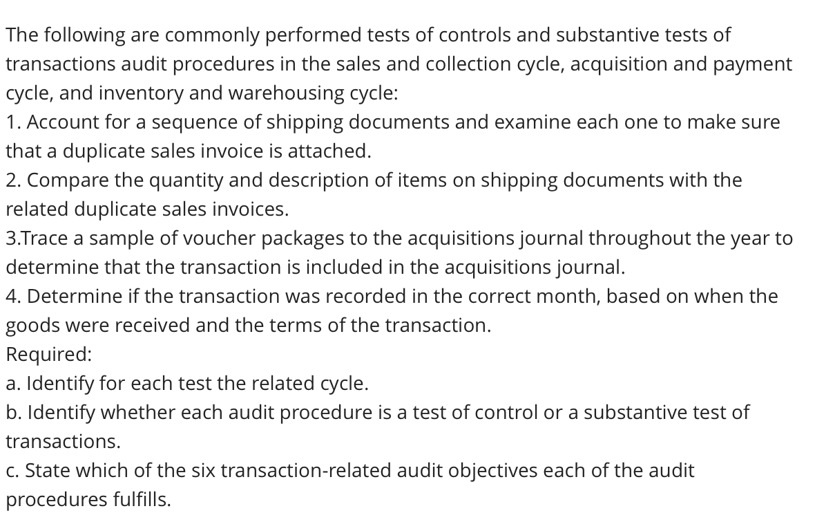 Solved The following are commonly performed tests of | Chegg.com