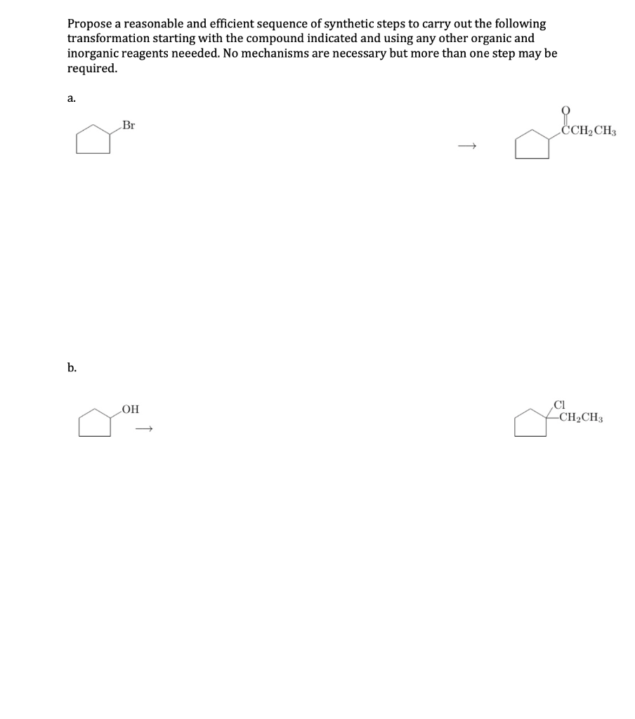 Solved Propose a reasonable and efficient sequence of | Chegg.com