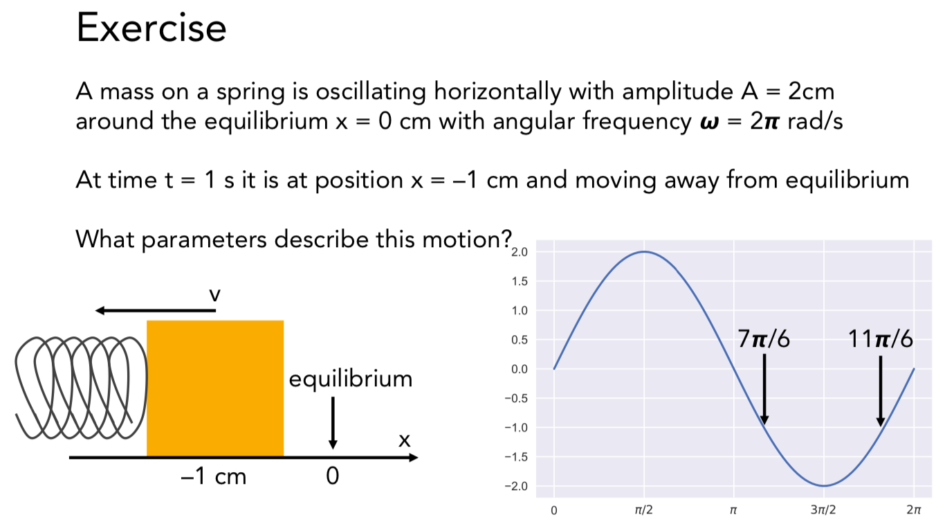 Solved Exercise A mass on a spring is oscillating | Chegg.com