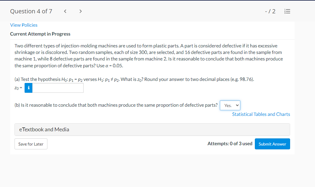 Solved Question 4 of 7 -/2 = View Policies Current | Chegg.com