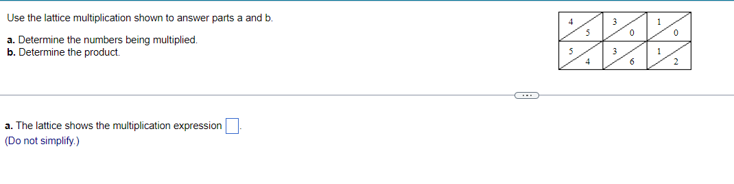 Solved Use the lattice multiplication shown to answer parts | Chegg.com