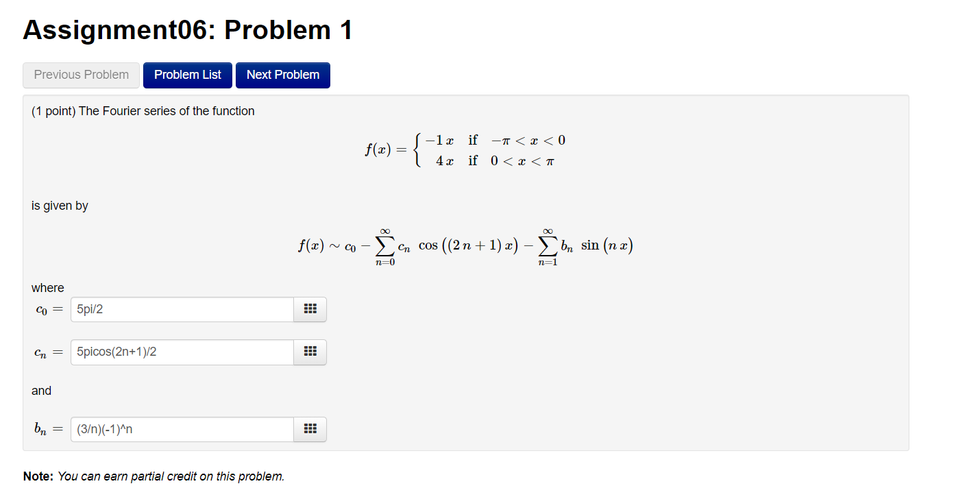 Solved Assignment06: Problem 1 Previous Problem Problem List | Chegg.com