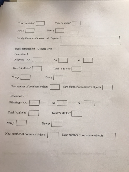 Solved Population Genetics: At Home Demonstration | Chegg.com