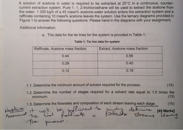 A solution of acetone in water is required to be | Chegg.com