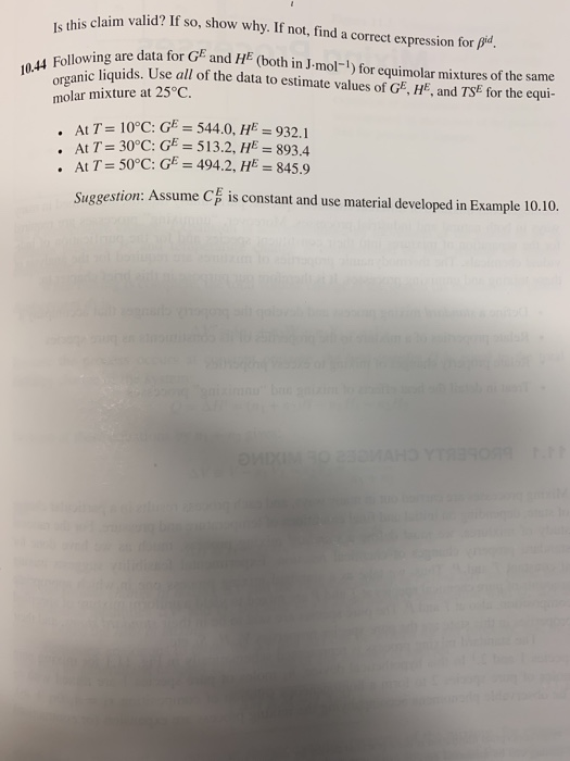 [0.4pts] [Fundamental Relations of Excess Properties] | Chegg.com