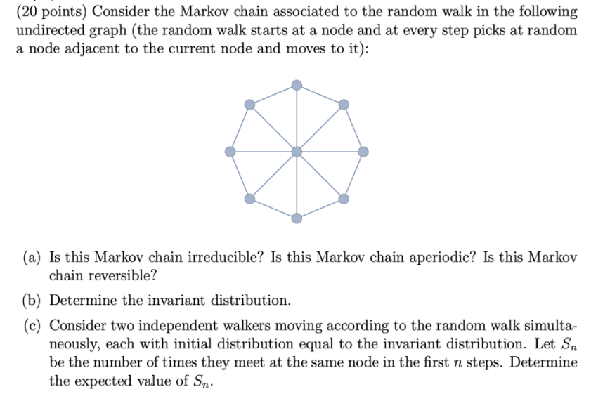 Solved (20 points) Consider the Markov chain associated to | Chegg.com