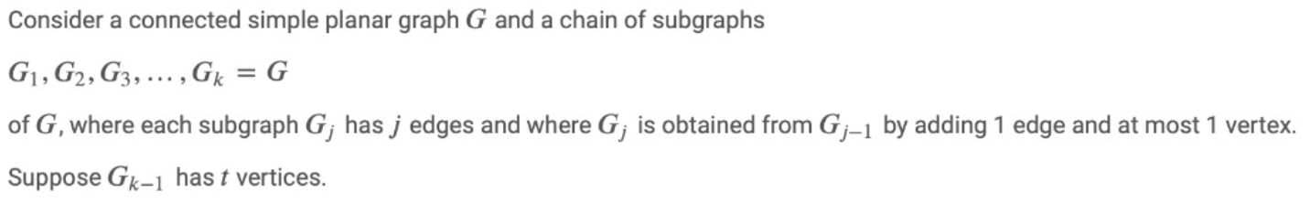 Solved Consider a connected simple planar graph G and a | Chegg.com
