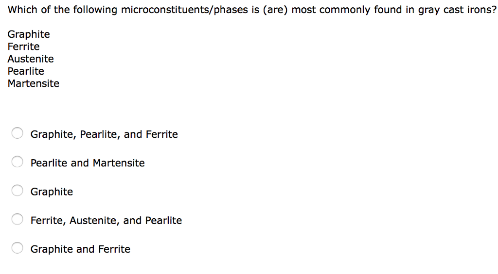 Solved Which of the following microconstituents/phases is | Chegg.com