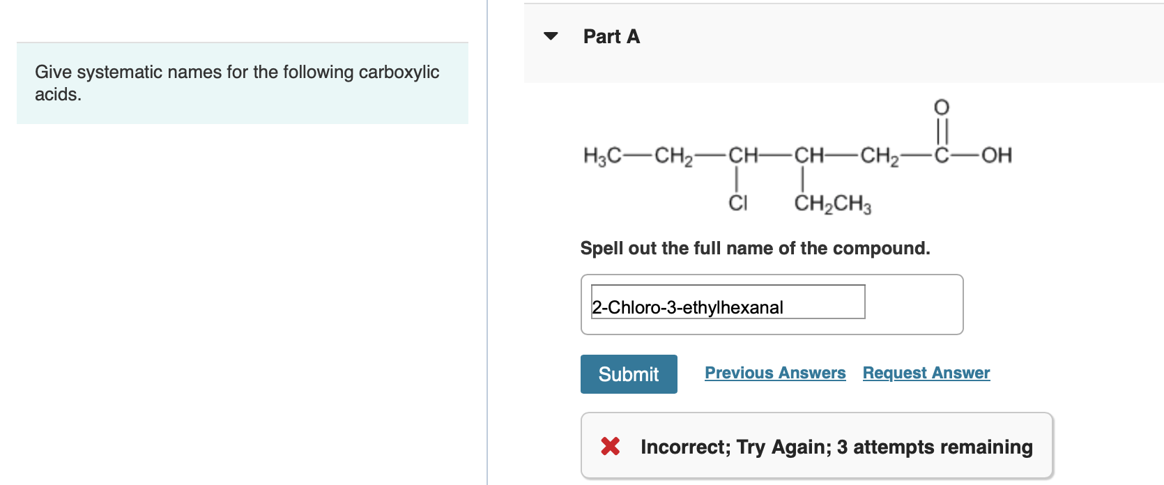 Solved Give systematic names for the following carboxylic | Chegg.com