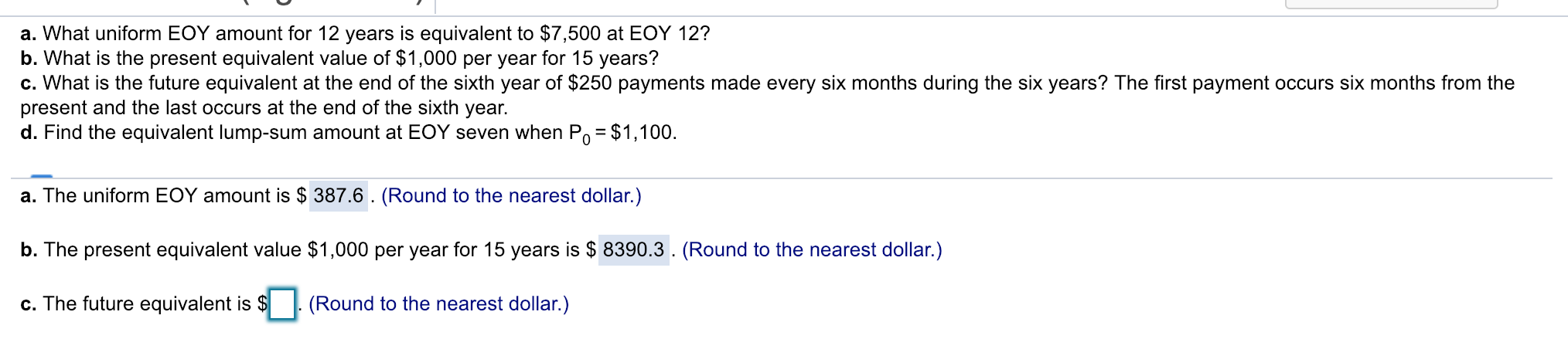 a. What uniform EOY amount for 12 years is equivalent | Chegg.com