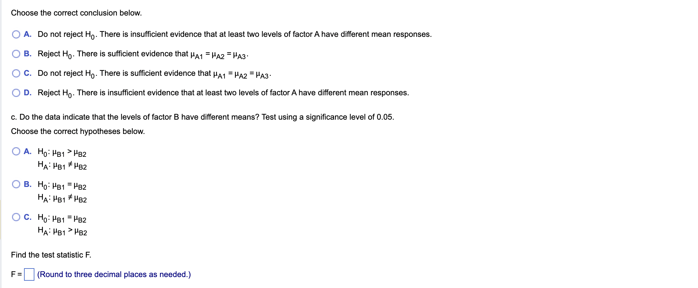 Solved Consider the following data for a two-factor | Chegg.com