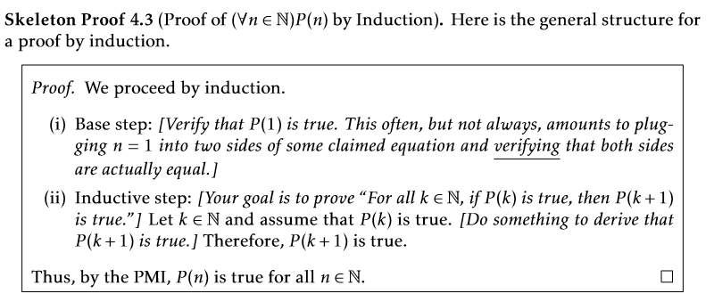 Solved n(n+1) Theorem 4.4. For all neN, Skeleton Proof 4.3 | Chegg.com