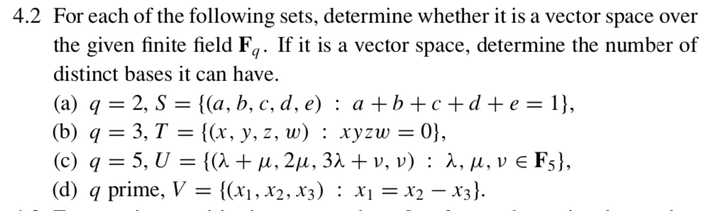Solved 4.2 For each of the following sets, determine whether | Chegg.com