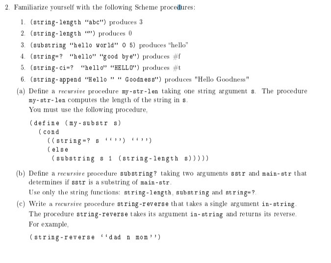 2. Familiarize yourself with the following Scheme | Chegg.com