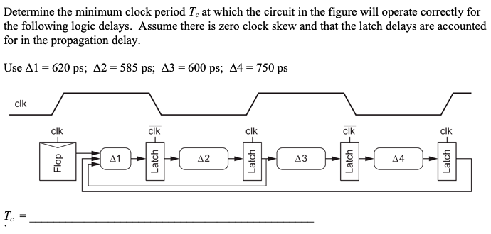 Solved Determine the minimum clock period Te at which the | Chegg.com