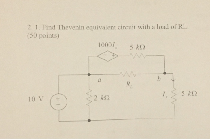 Solved Find Thevenin equivalent circuit with a load of RL. | Chegg.com