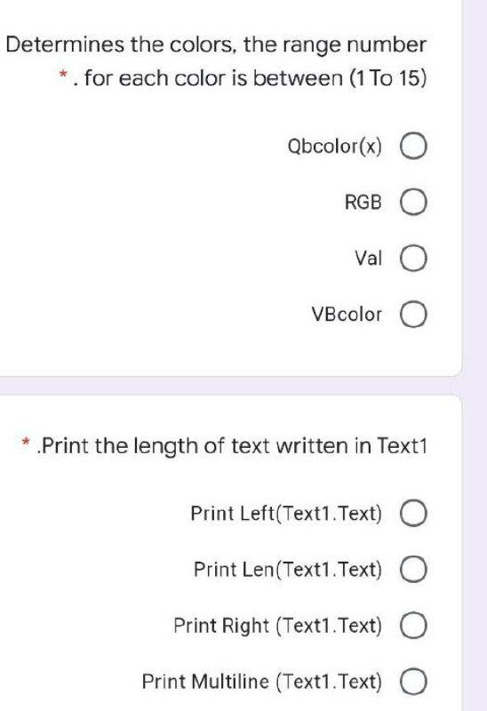 Solved Determines the colors, the range number *. for each | Chegg.com