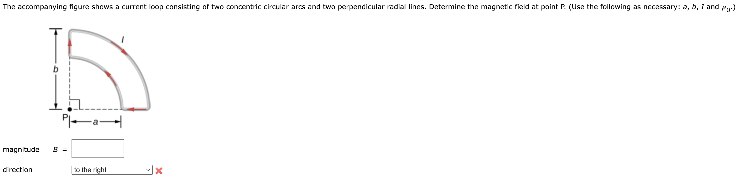 Solved The accompanying figure shows a current loop | Chegg.com