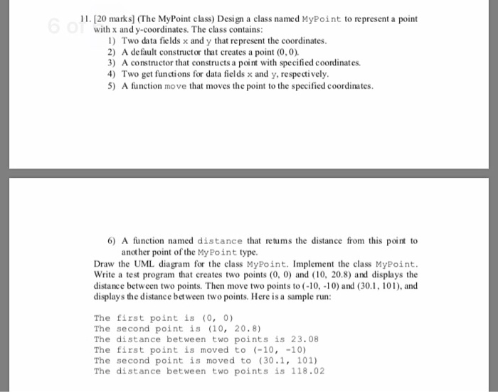 Solved 7 30 Marks Extend Mypoint In Assignment 1 