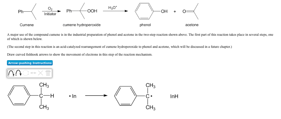 Solved Нао" 02 Initiator Ph Cumene cumene hydroperoxide | Chegg.com