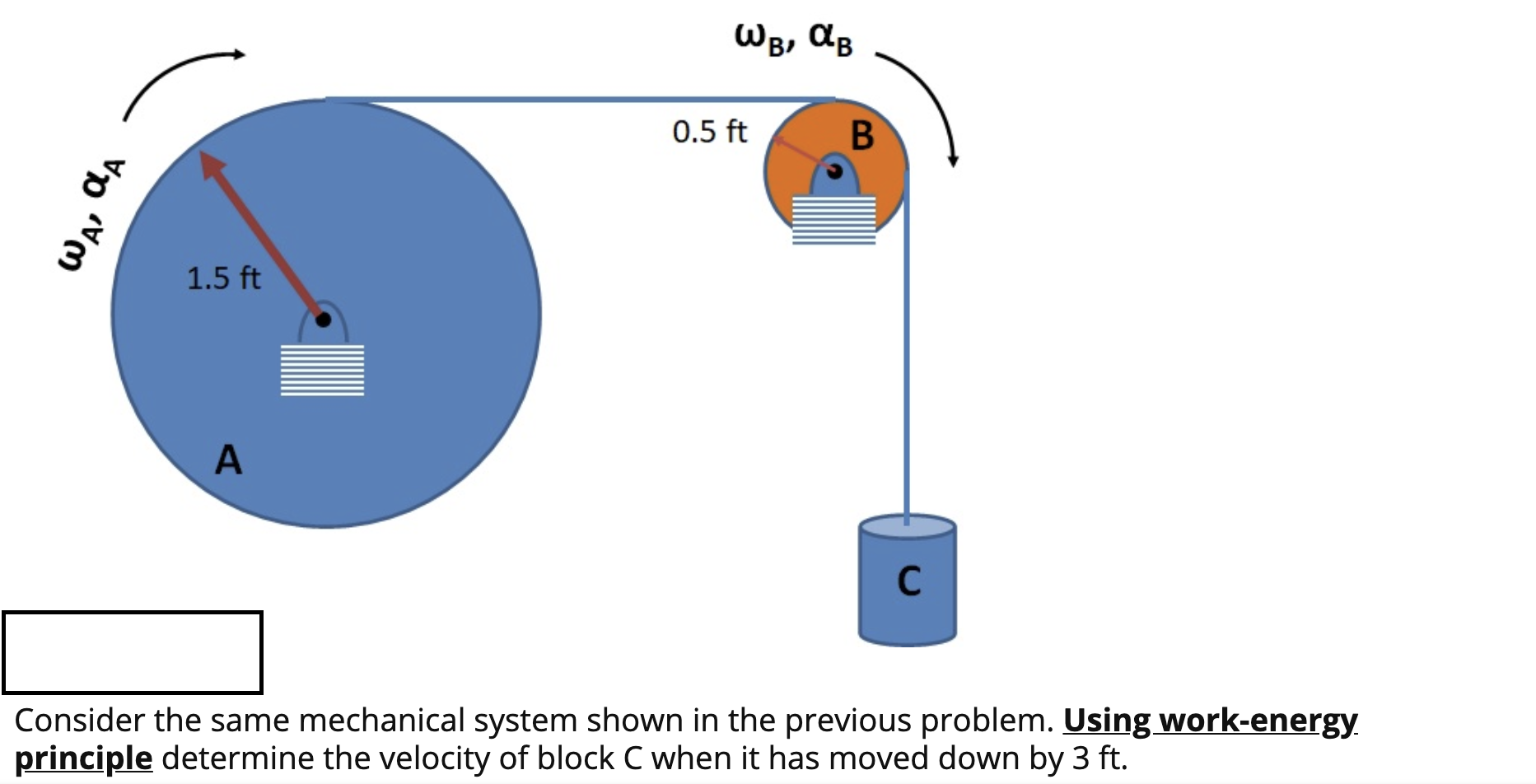 Solved 15 lb disk A of radius 1.5 ft, a 5 lb disk B of | Chegg.com