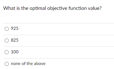What is the optimal objective function value? 925 825 | Chegg.com