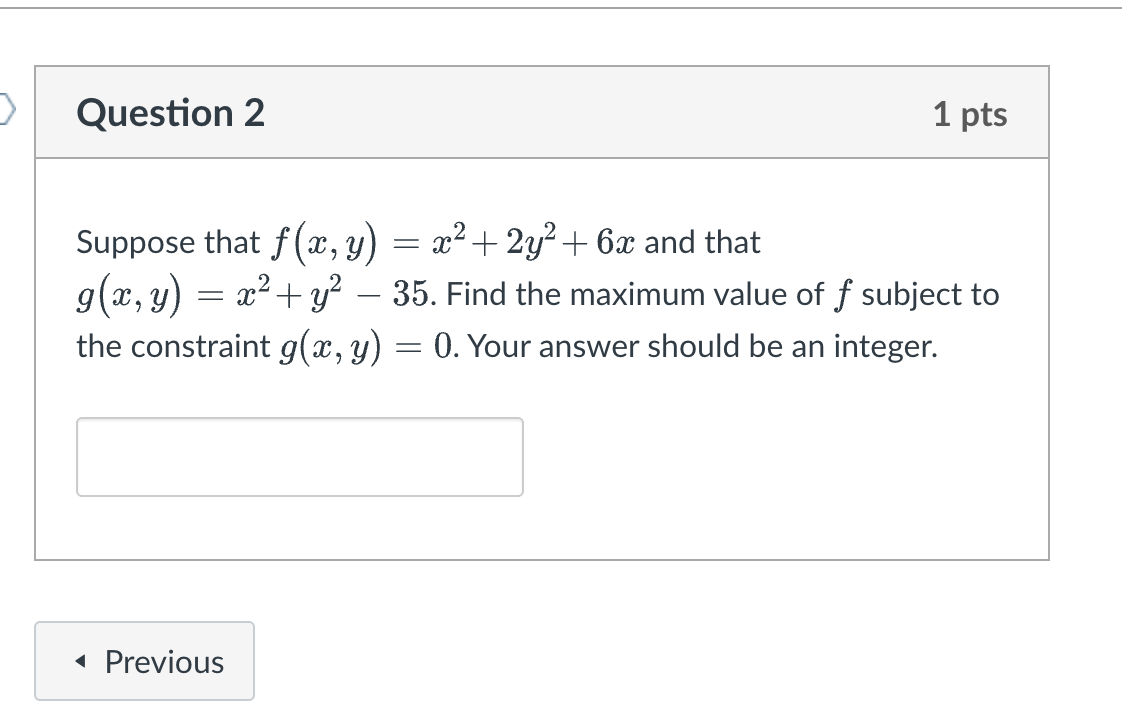 Question 2Suppose that f(x,y)=x2+2y2+6x ﻿and | Chegg.com