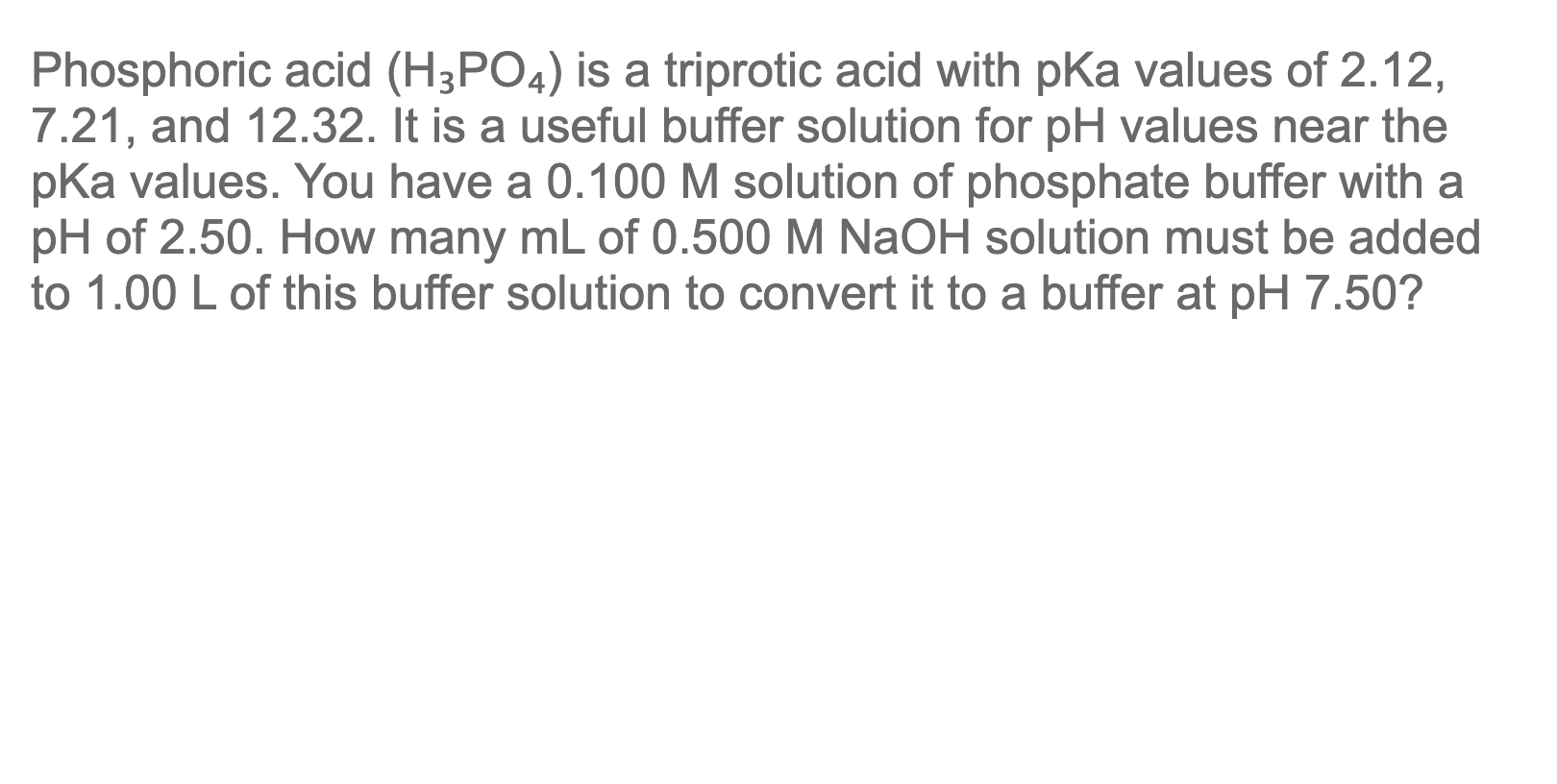 Solved Phosphoric acid (H3PO4) is a triprotic acid with pKa | Chegg.com
