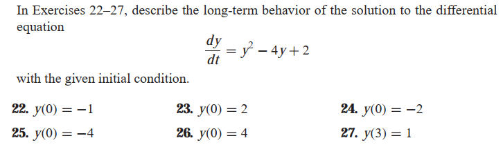Solved In Exercises 22−27, describe the long-term behavior | Chegg.com