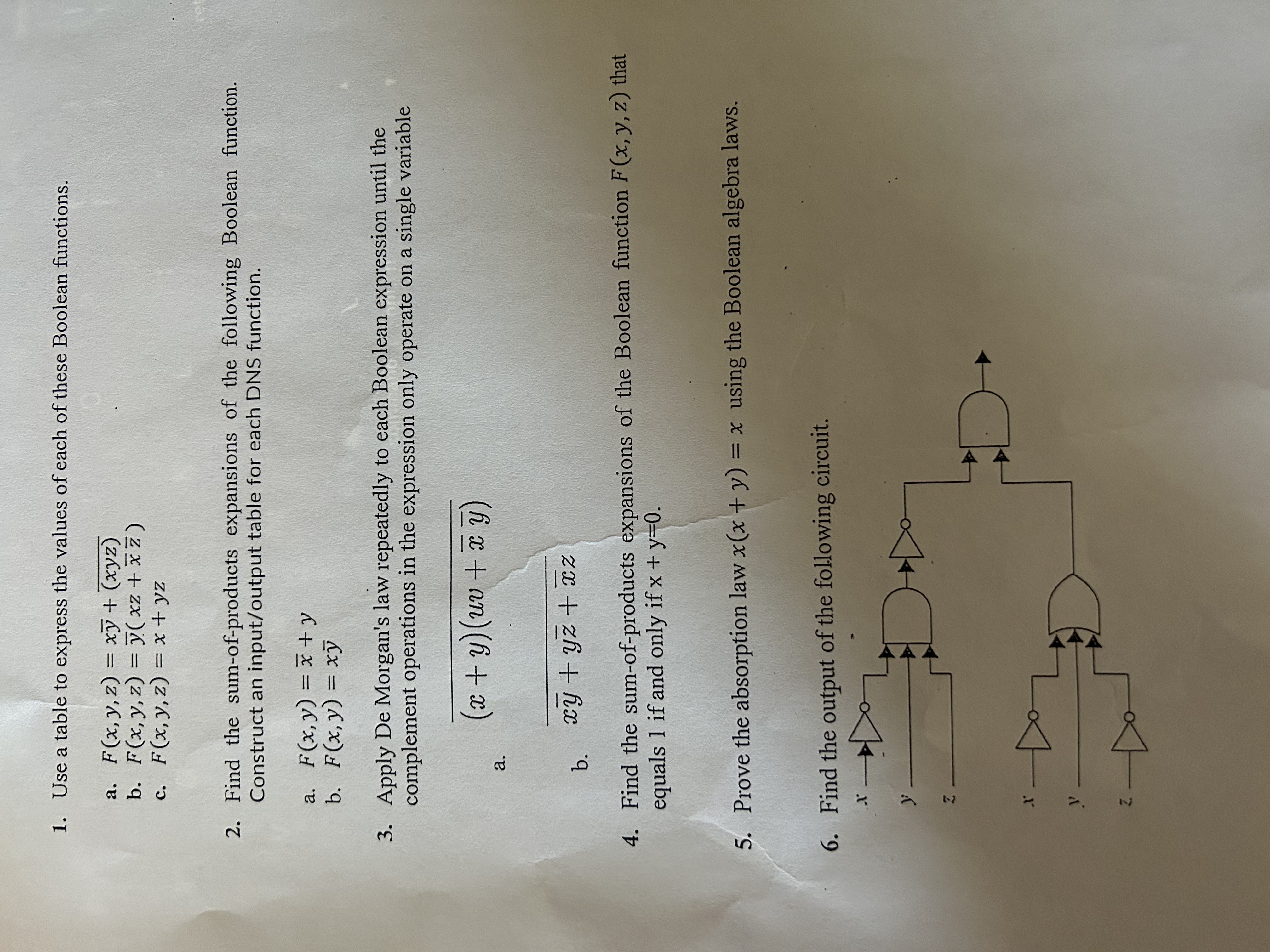 Solved 1. Use a table to express the values of each of these | Chegg.com