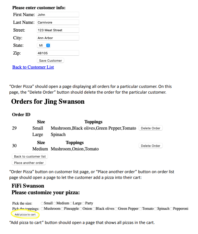 Java Eclipse/MySQL Workbench: Complete the pizza | Chegg.com