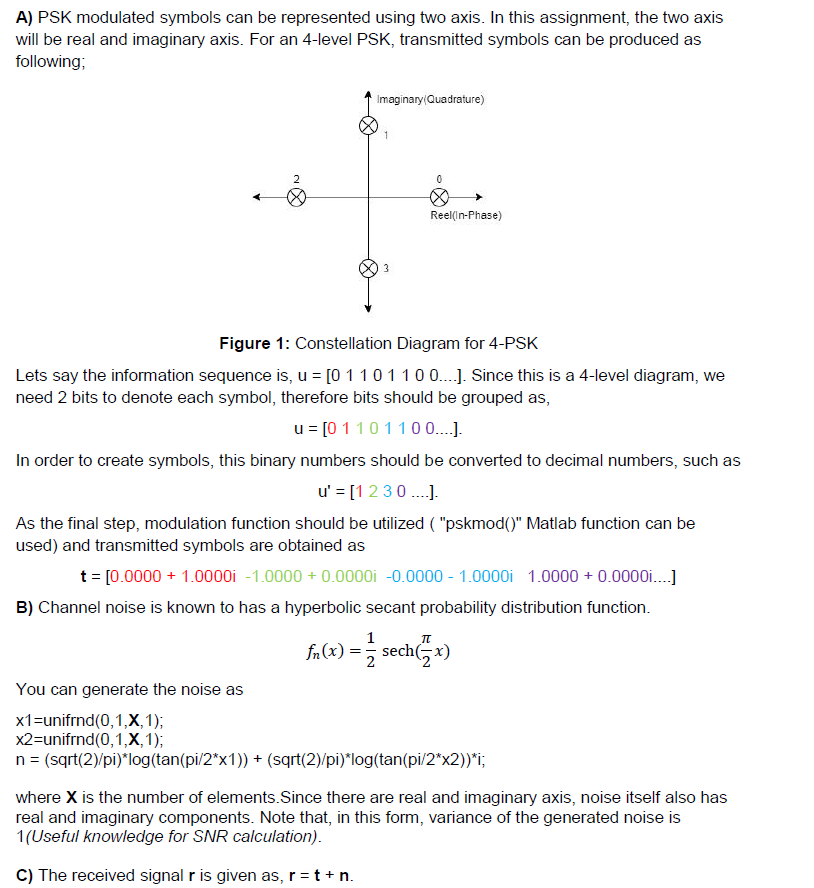 A) PSK modulated symbols can be represented using two | Chegg.com