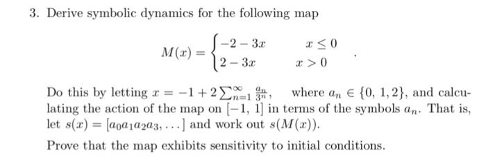 3. Derive symbolic dynamics for the following map 2-3 | Chegg.com