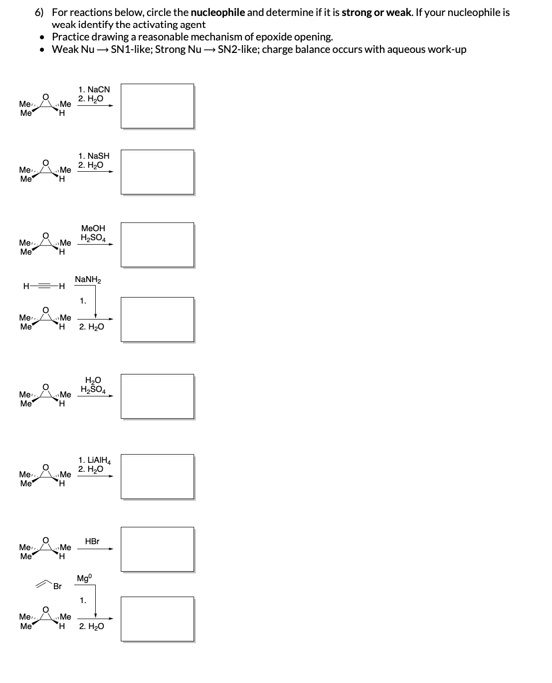 Solved For reactions below, circle the nucleophile and | Chegg.com