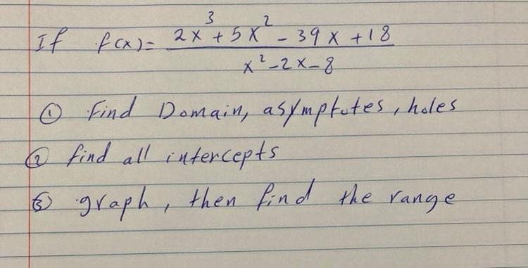 Solved 3 2 If f(x)=2x + 5 x - 39X+18 x ²-2 x 8 © Find | Chegg.com