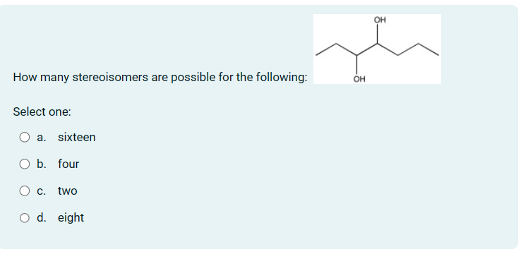 Solved How many stereoisomers are possible for the | Chegg.com