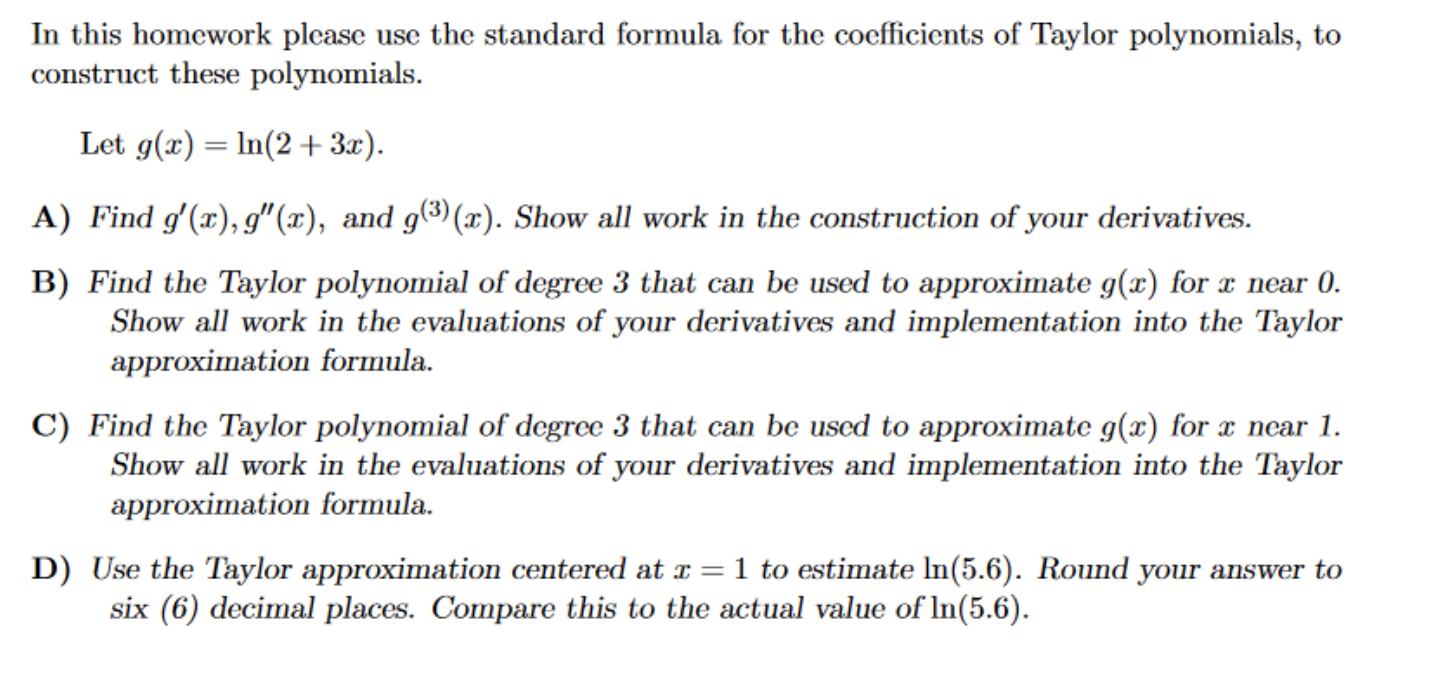 Solved In this homework please use the standard formula for | Chegg.com