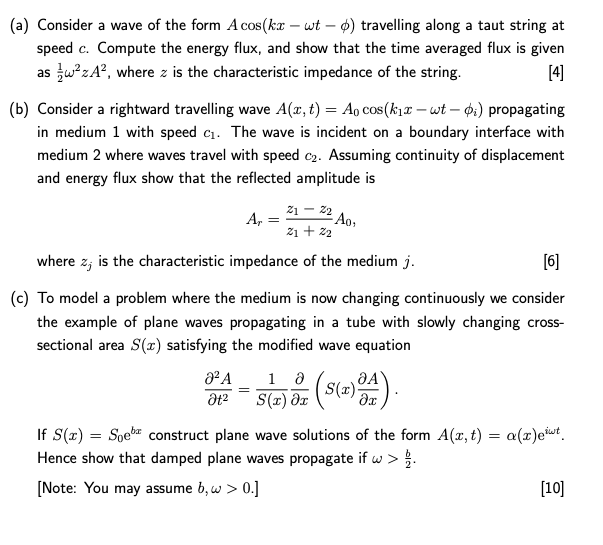 Solved (a) Consider a wave of the form A cos(kx - wt - 0) | Chegg.com