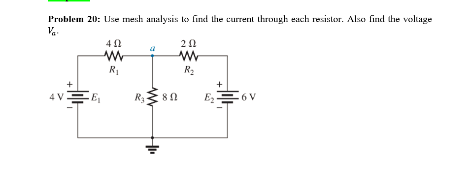 Solved Problem 20: Use mesh analysis to find the current | Chegg.com