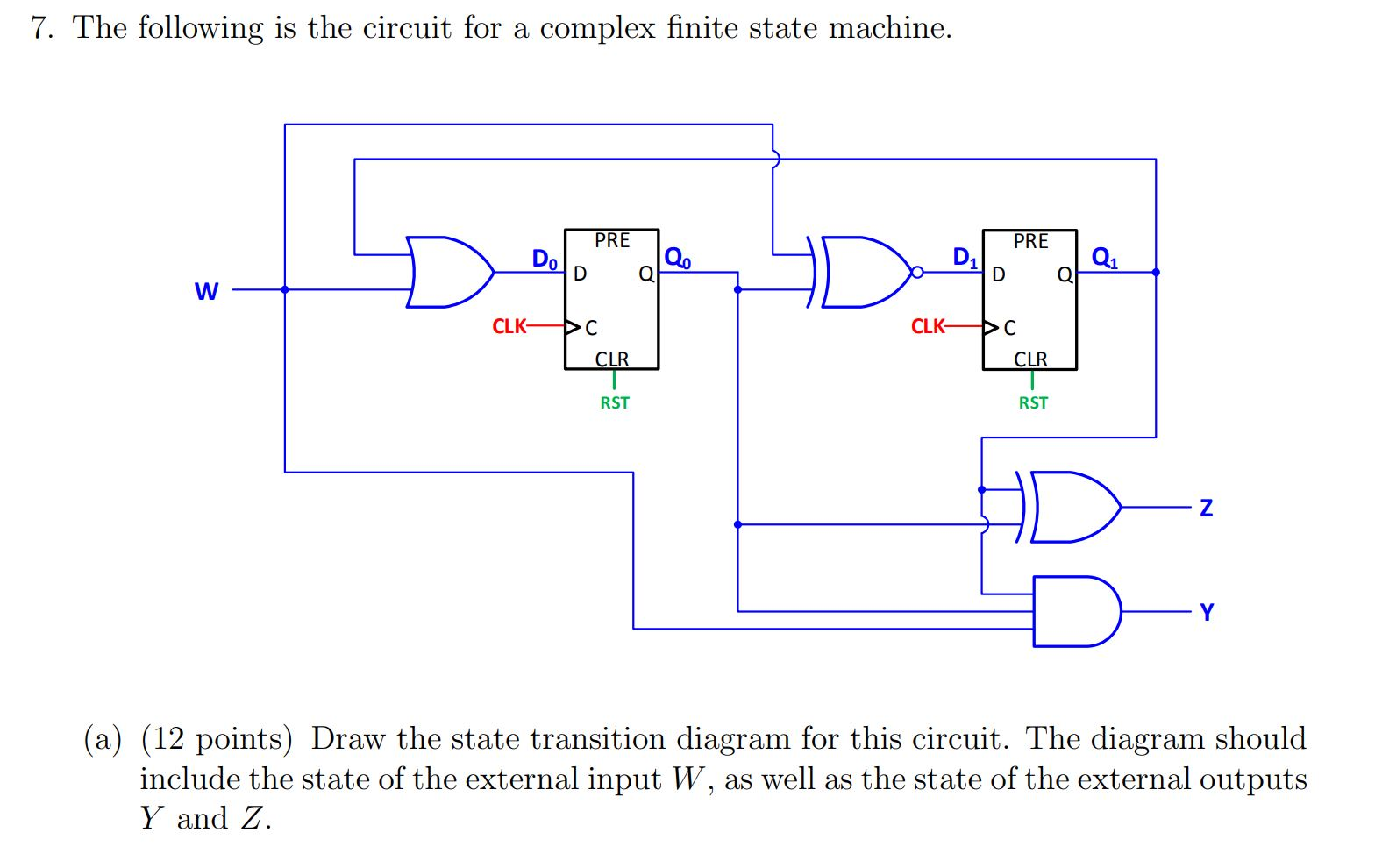 Solved 7. The following is the circuit for a complex finite | Chegg.com
