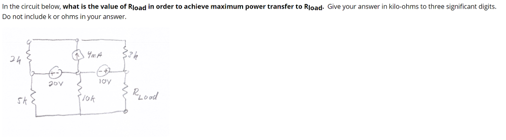 Solved In the circuit below, what is the value of Rload in | Chegg.com