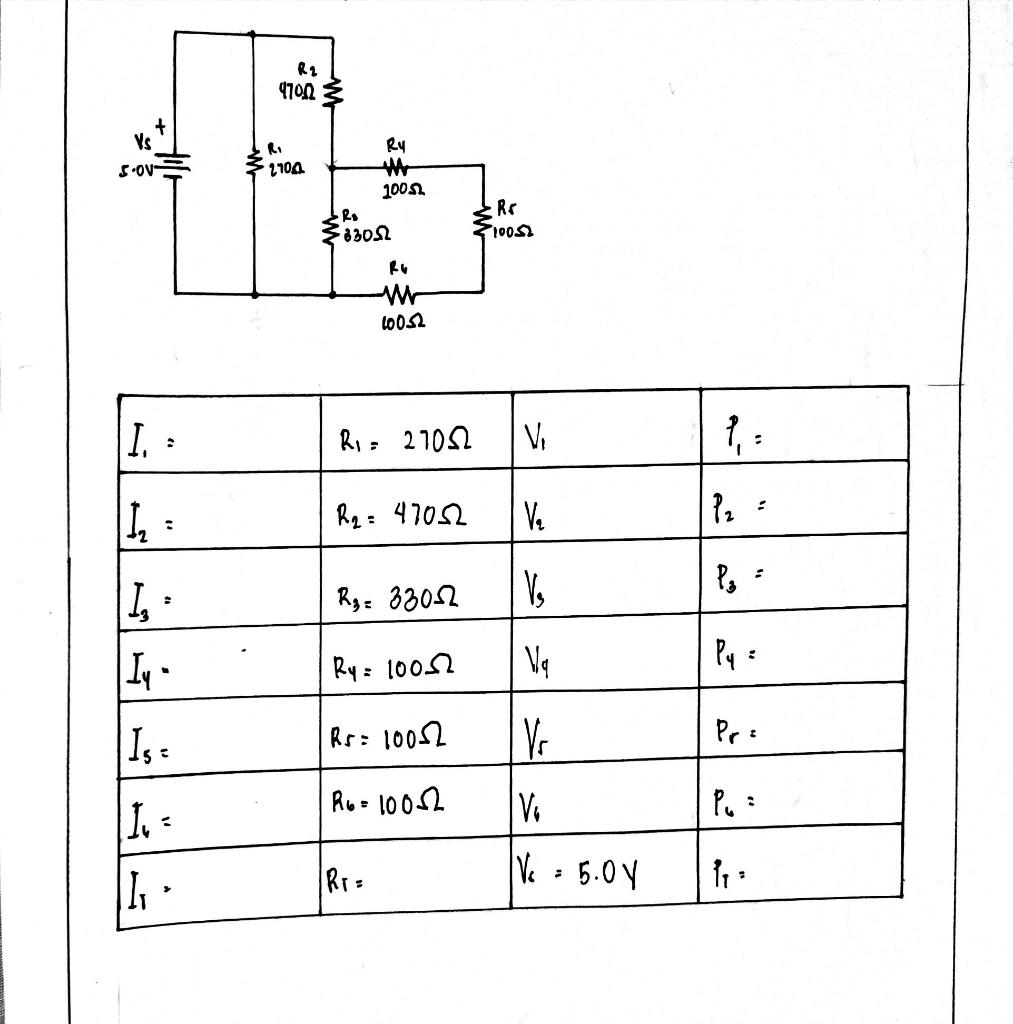 Solved Tabulating current, resistance, voltage, and | Chegg.com