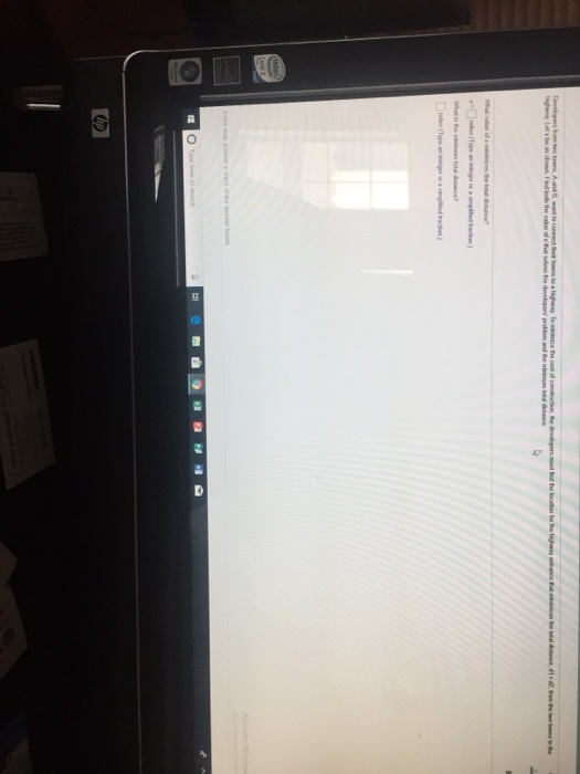 Solved e total distance, d1 + d2, from the two towns to | Chegg.com