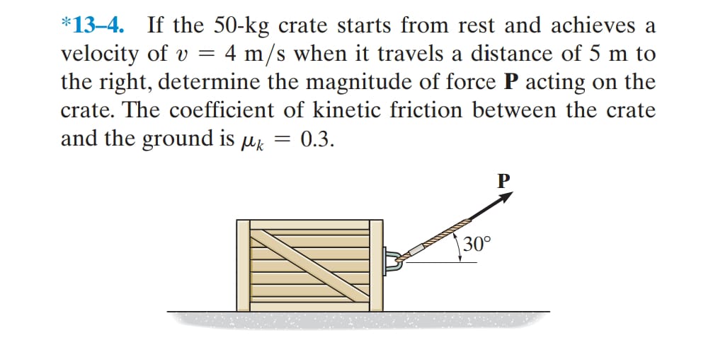 Solved *13-4. ﻿If the 50-kg crate starts from rest and | Chegg.com